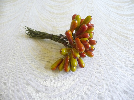 Bunch of 36 Vintage Spun Cotton Fruits Pears Chartreuse Green | Etsy