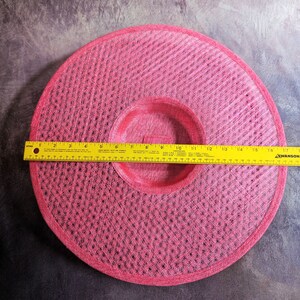 17.25" Hot Pink Cartwheel Hatinator Base Woven Sinamay Hat Form for DIY ...