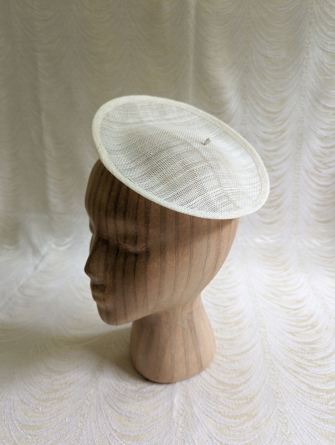 Ivory Saucer Fascinator Base Contoured Sinamay Straw Hatinator - Etsy