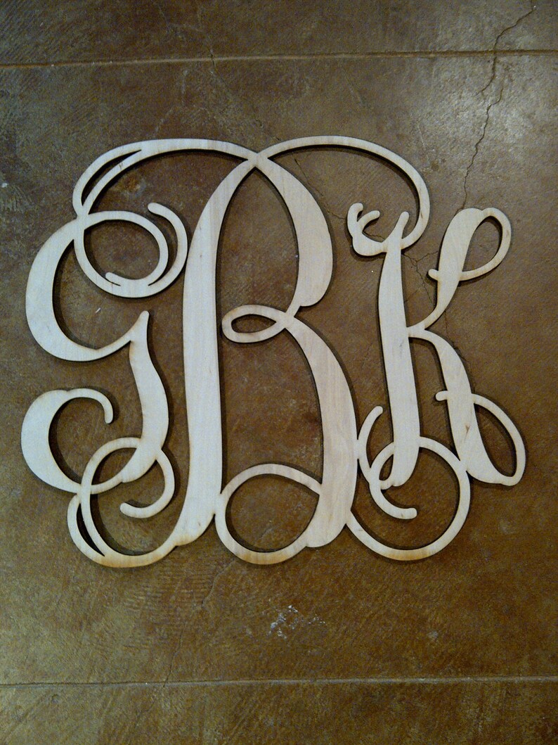 12 Inch Wood Monogram Large - Etsy