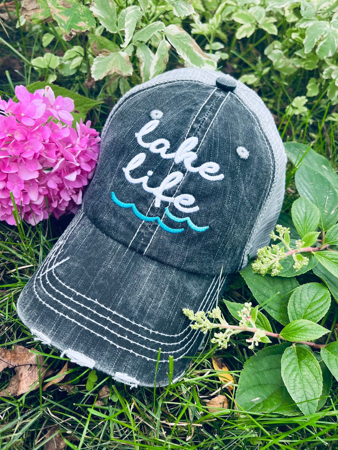 Personalized Lake Hats Lake Life Embroidered Distressed - Etsy