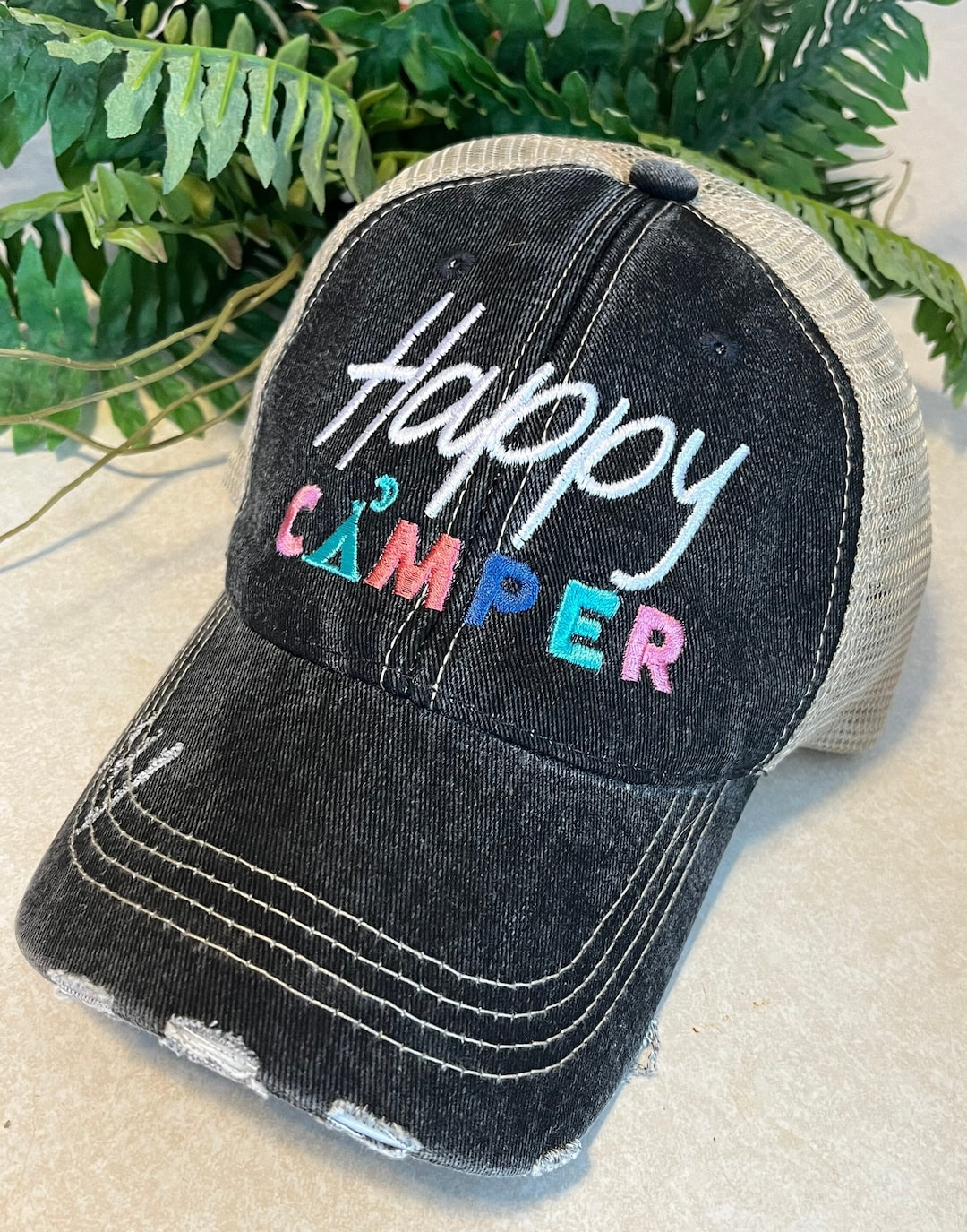 Personalized Camping Hats Unisex Embroidered Trucker Cap RV There yet ...
