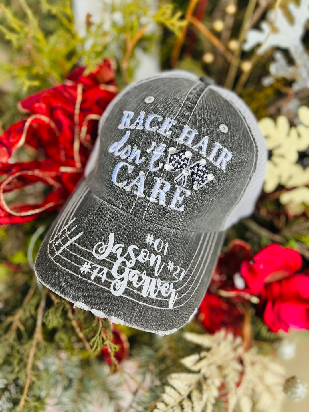 Personalized Racing Hats Name Number BLING Race Day is the Best Day ...