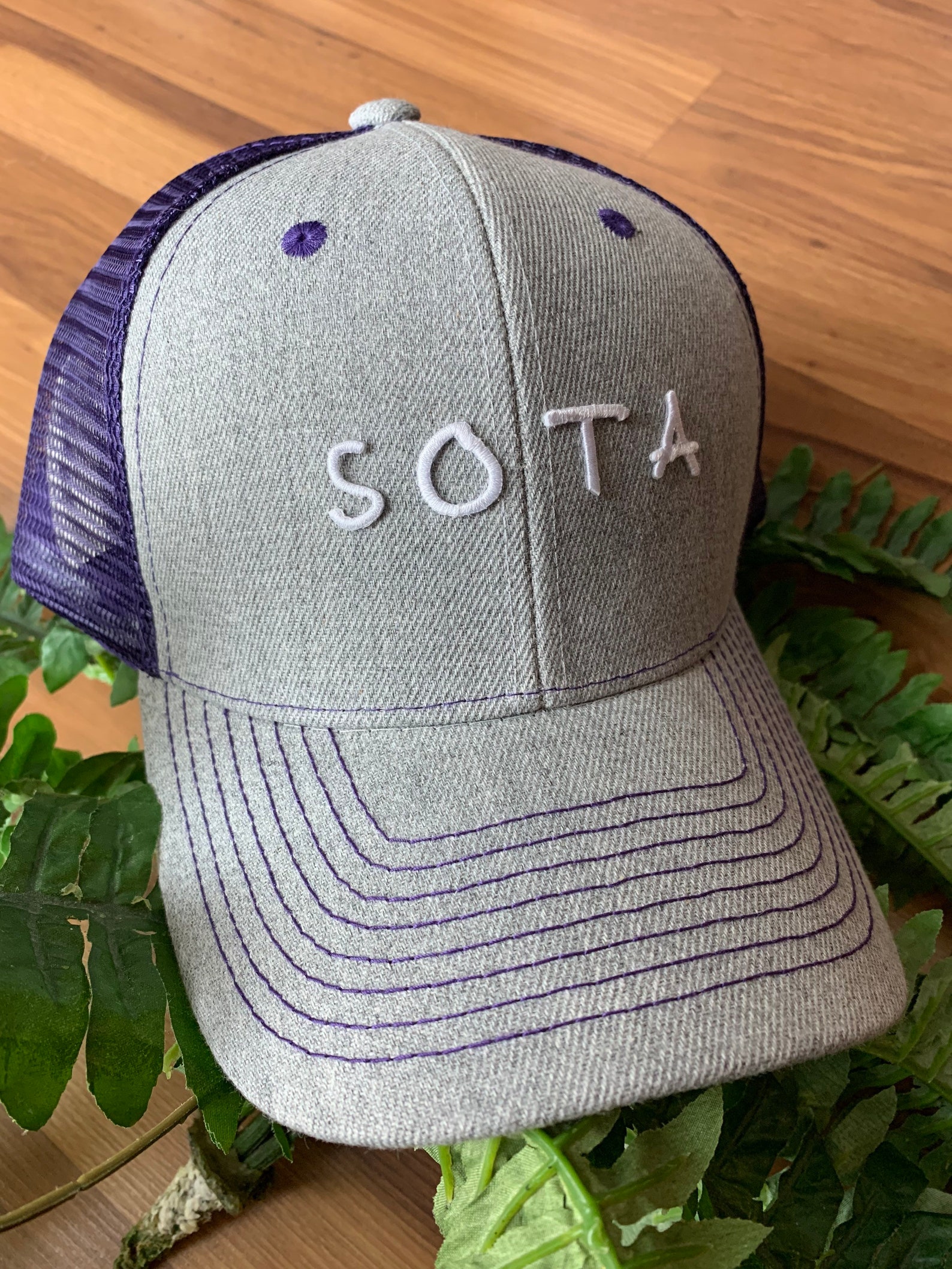 Sota Hat. Minnesota. MN. Heather Gray. Embroidered Trucker 32. Camo ...