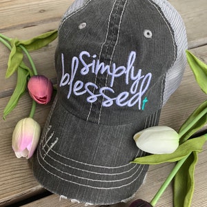 Faith and Blessed Hats Faith Over Fear Simply Blessed Grateful Blessed ...