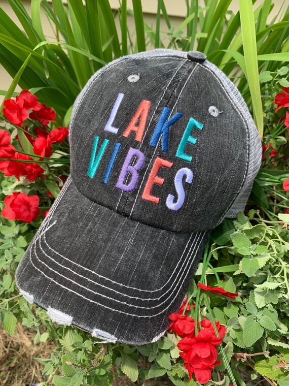 Lake Hats Lake Vibes Customize Names BLING Embroidered - Etsy