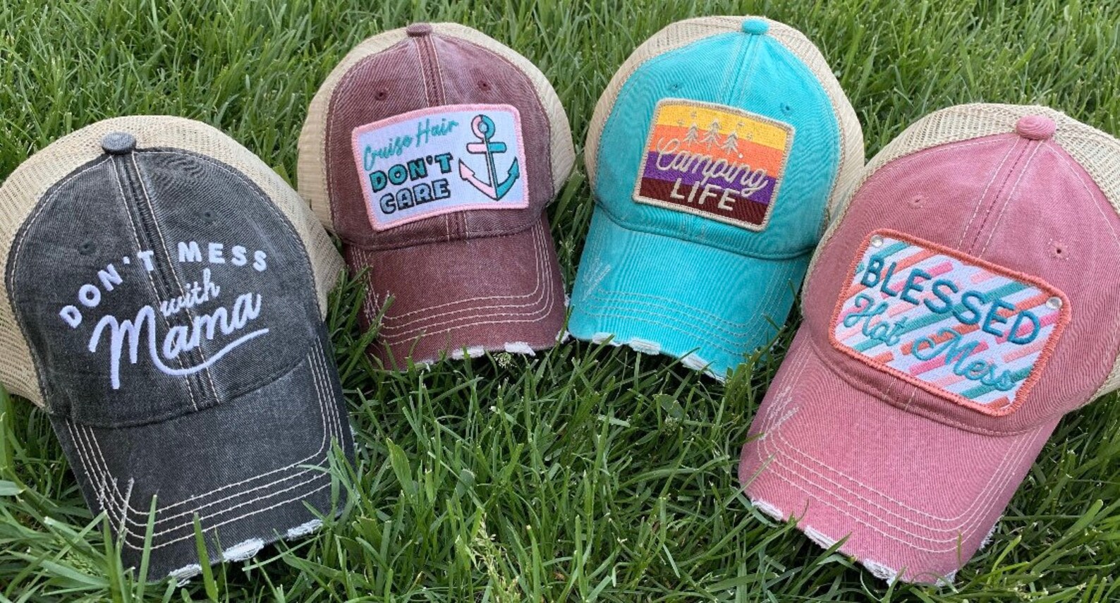 Personalized Lake Hats Lake Hair Dont Care Embroidered - Etsy