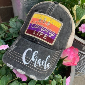 Personalized Camping Hats Unisex Embroidered Trucker Cap RV There yet ...