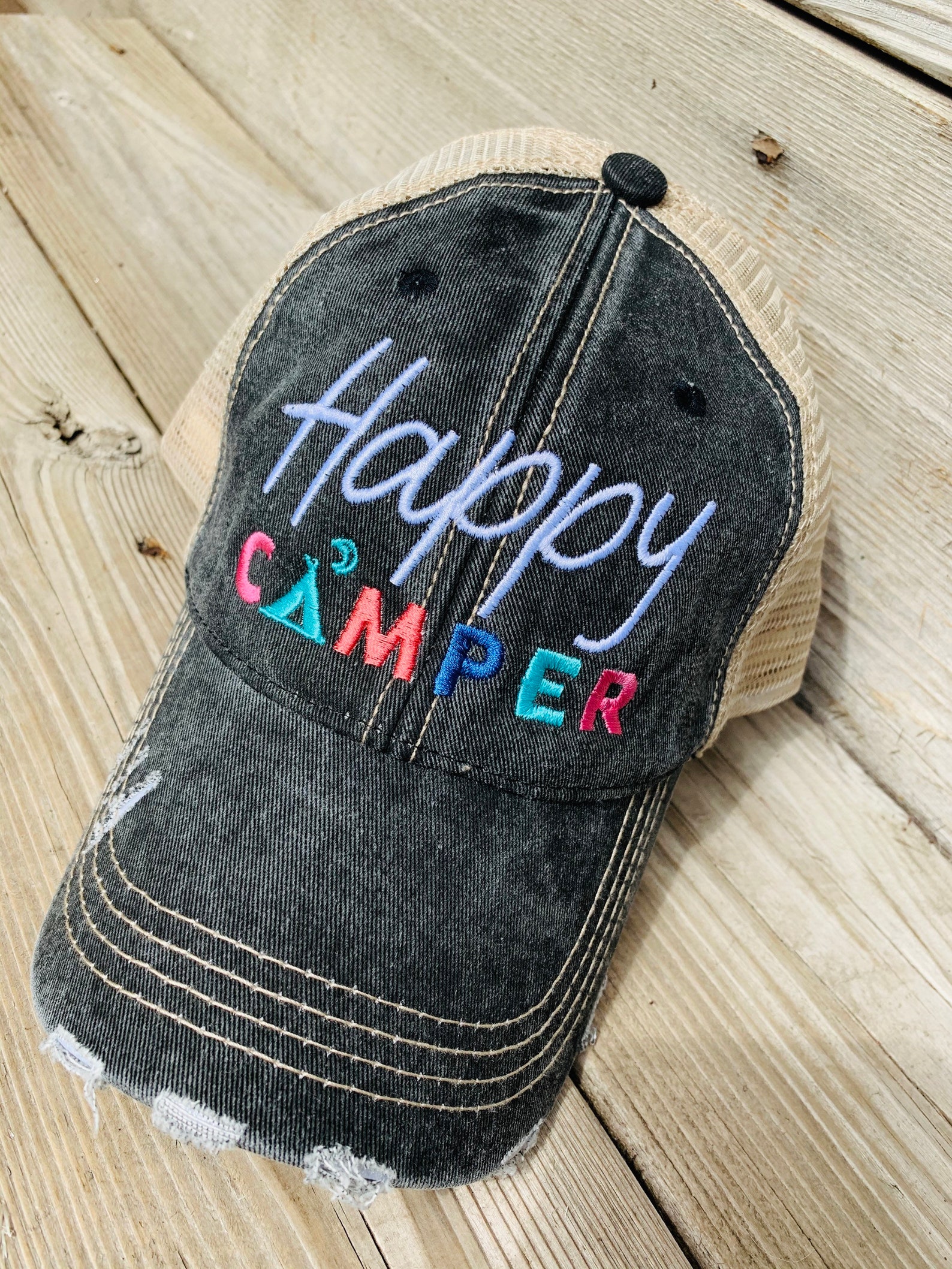Camping Hats Camping Life Personalize Im a Happy Camper | Etsy