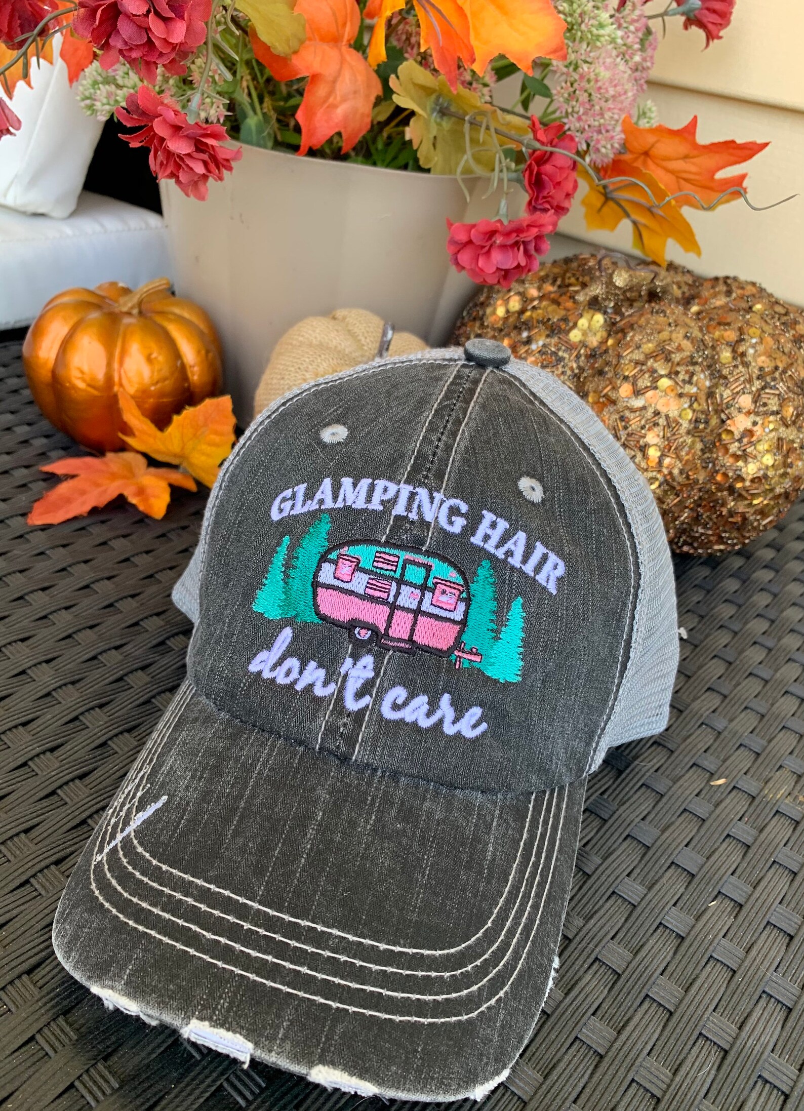 Camping Hats Camping Life Personalize Im a Happy Camper | Etsy