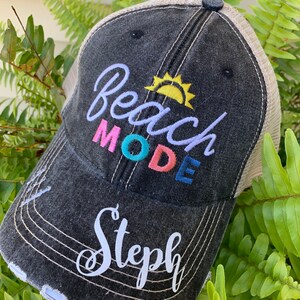 Personalized BEACH Hats Beach Hair Dont Care Beach Mode Beach Bum ...
