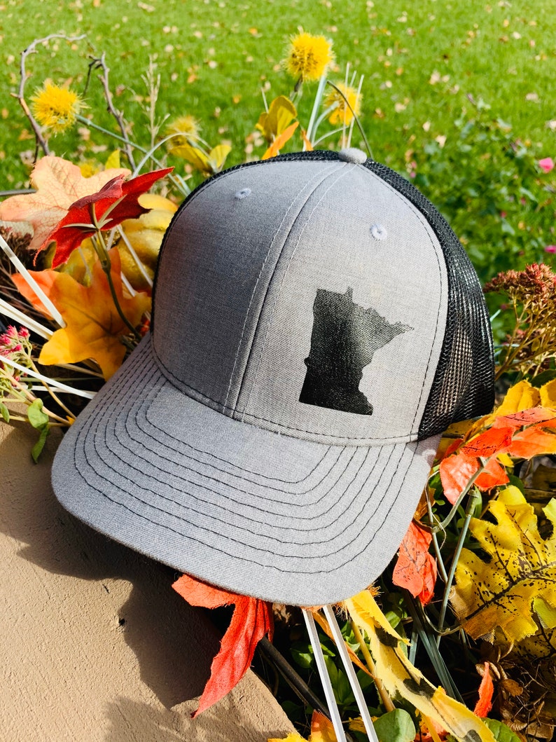 State hats Gray distressed trucker baseball caps Buffalo | Etsy