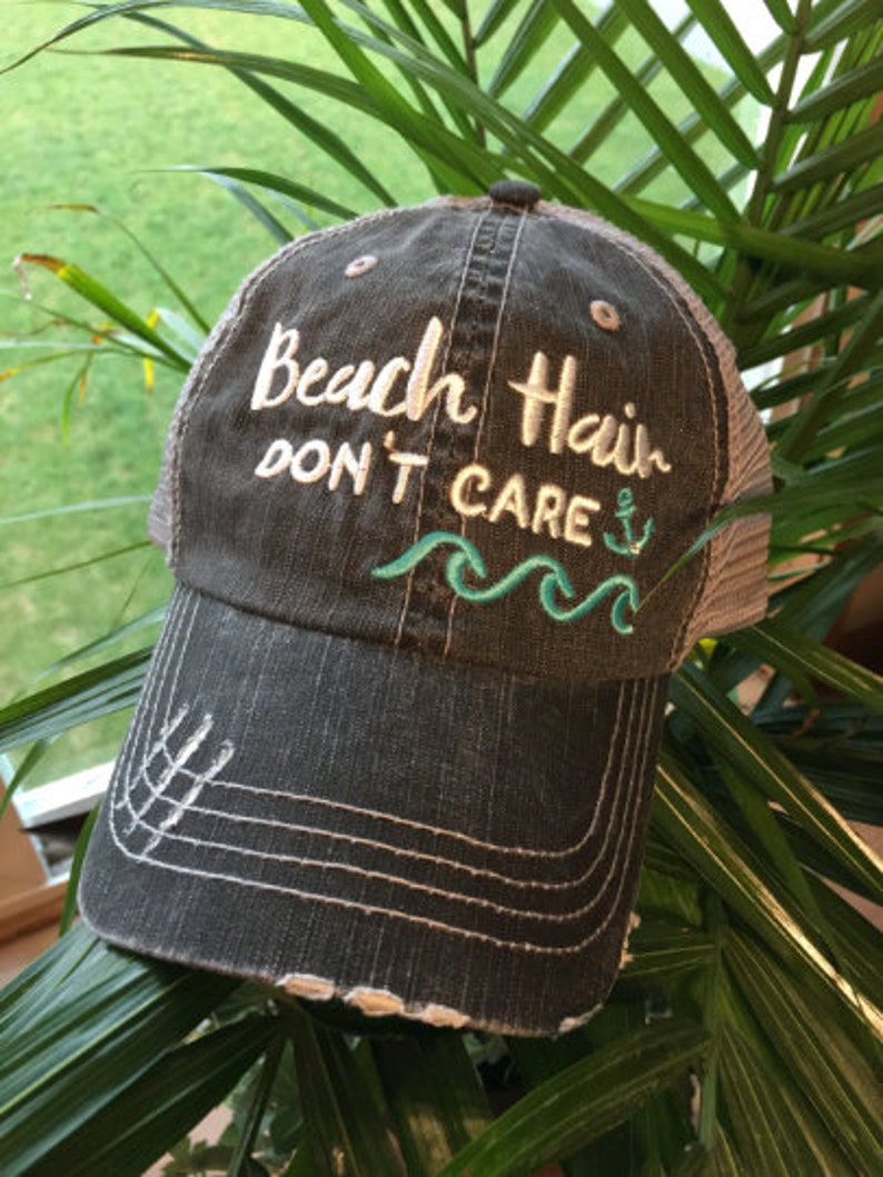 Beach hats Beach mode Beach hair dont care Embroidered | Etsy