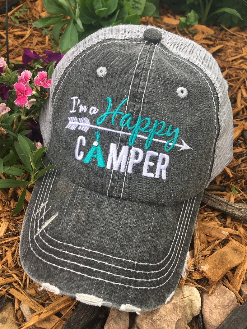 Camping Hats Camping Life Personalize Im a Happy Camper - Etsy