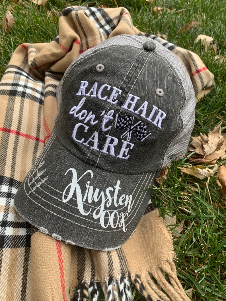 Personalized racing hats Name number BLING Race day is the | Etsy