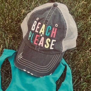 Personalized BEACH Hats Feelin Beachy Beach Bum Shell Beach Hair Dont ...