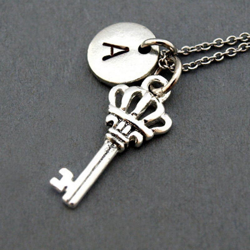 Crown Key Necklace - Etsy