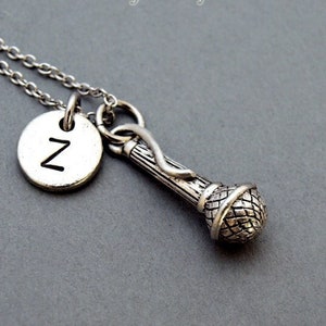 Microphone Necklace, Mic Necklace, Mike, Music, Initial Necklace ...