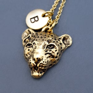 Leopard Head Necklace, Leopard Head Charm, Gold Leopard Charm Jewelry ...