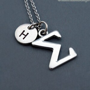 Sigma Necklace, Silver Sigma, Sigma Symbol, Silver Sigma Sign, Latin ...