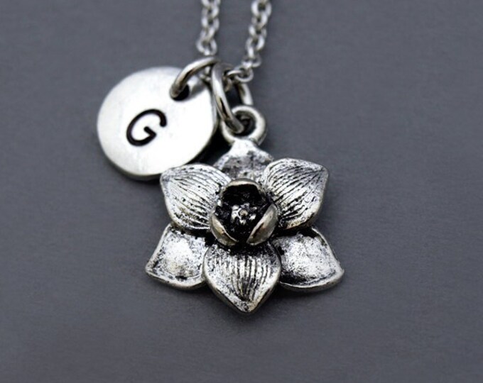 Magnolia Flower Necklace, Silver Magnolia Flower Charm, Garden Charm ...