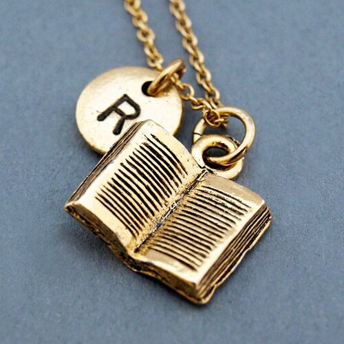 Book Necklace Reading Book Open Book Book Charm Jewelry - Etsy