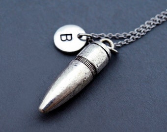 Necklace with bullet | Etsy