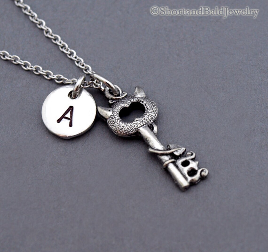 Devil Key Necklace Antique Key Devil Key Charm Evil Key - Etsy