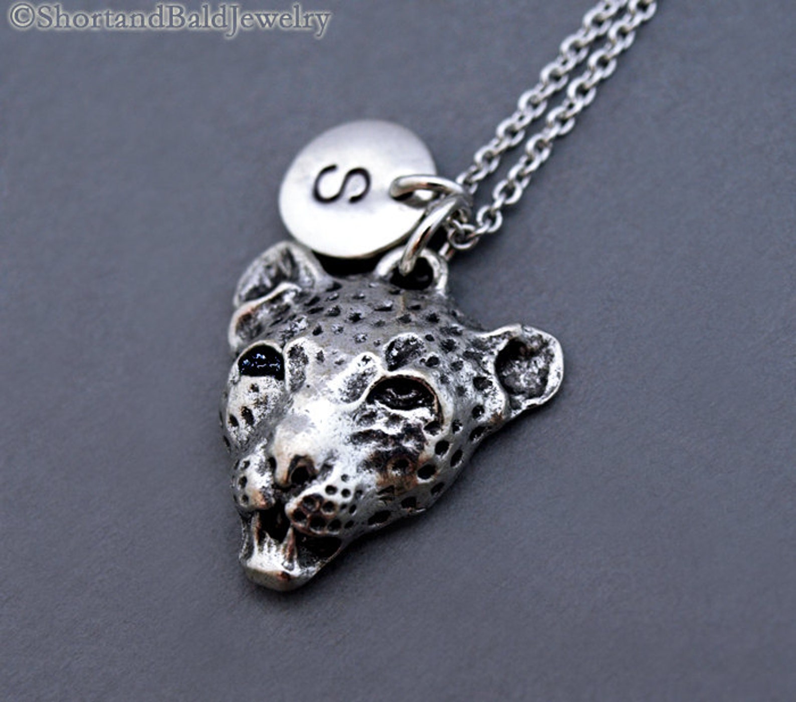Leopard Head Necklace, Leopard Head Charm, Silver Leopard Charm Jewelry ...