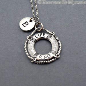 Life Saver Necklace, Life Saver Ring, Lifebuoy, Life Ring, Initial ...