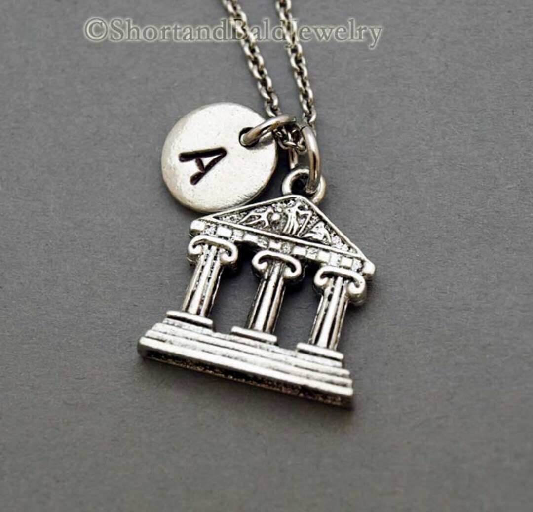 Parthenon Necklace, Greek Temple, Greek Mythology, Initial Necklace ...