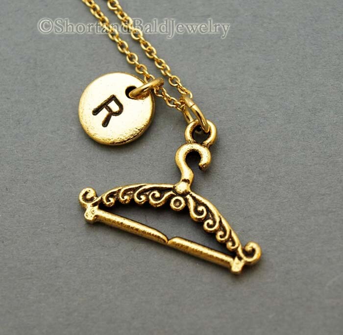Hanger charm necklace Clothes hanger coat hanger antique | Etsy