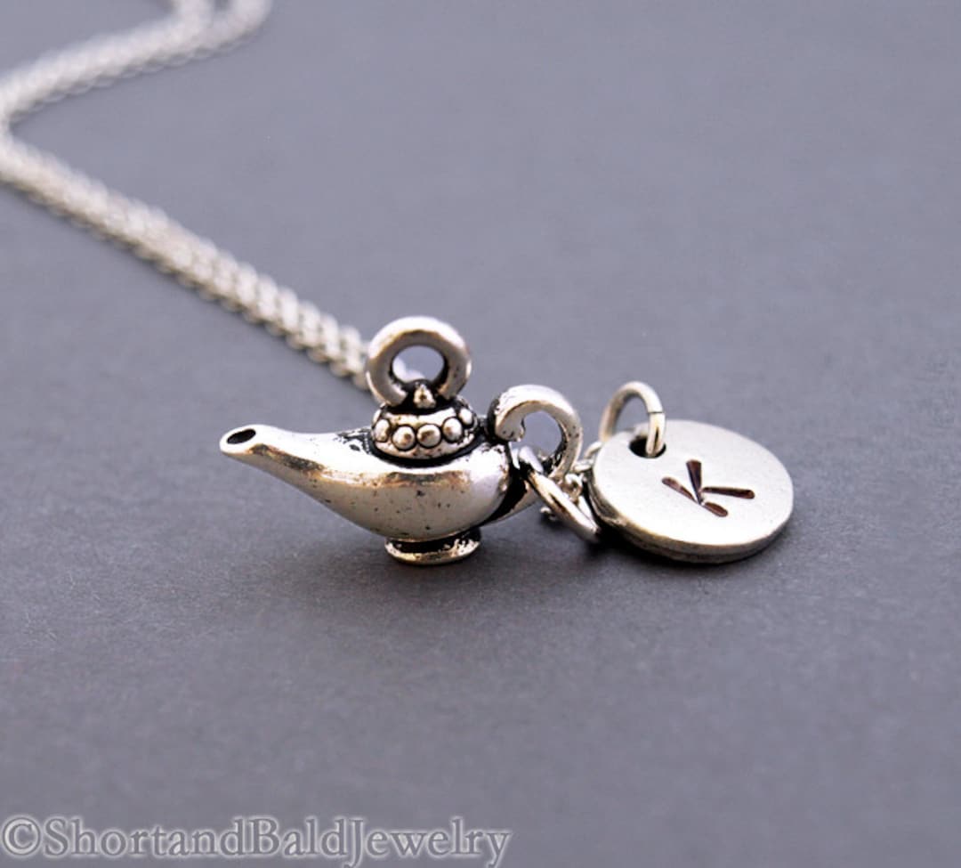 Aladdin's Lamp Charm Necklace, Silver Magic Lamp, Magic Lamp Charm ...