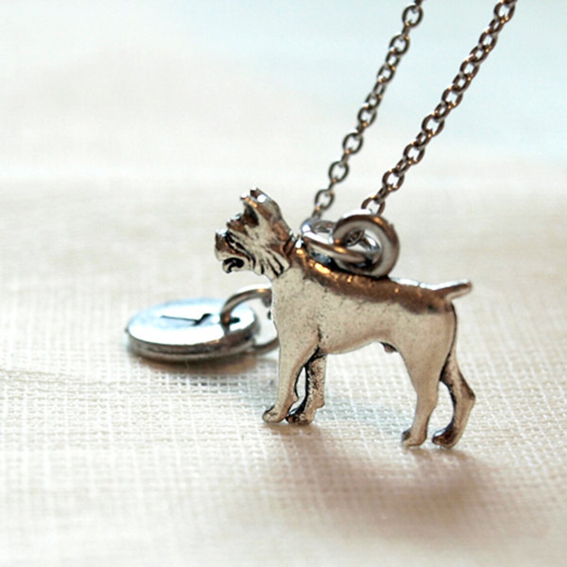 Boxer Dog Necklace Boxer Charm Necklace Initial Necklace - Etsy