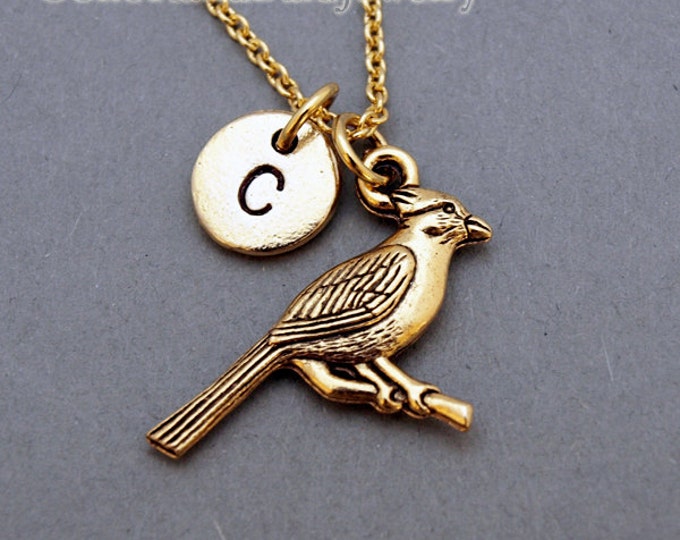 Cardinal Bird Charm Necklace Bird Charm Antique Gold - Etsy