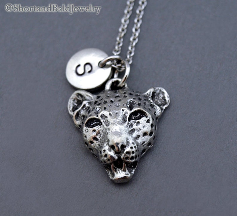 Leopard Head Necklace, Leopard Head Charm, Silver Leopard Charm Jewelry ...
