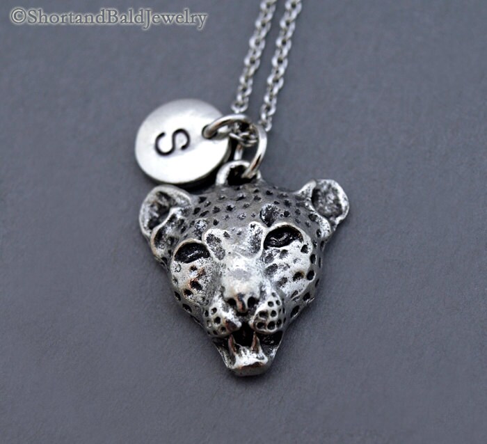 Leopard Head Necklace, Leopard Head Charm, Silver Leopard Charm Jewelry ...