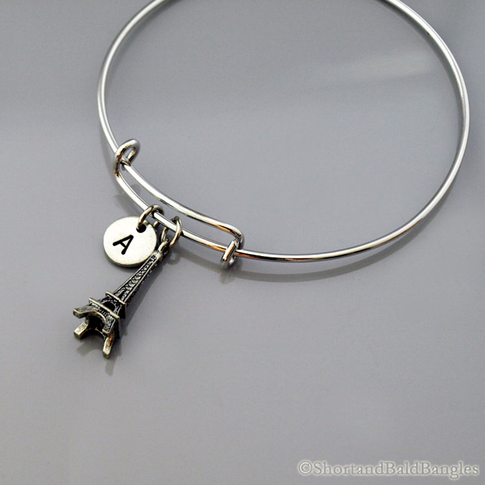 Eiffel Tower Bangle Eiffel Tower Charm Bracelet Eiffel Tower | Etsy