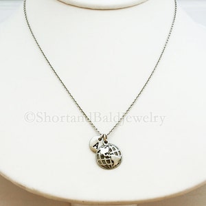 Globe Necklace, World Globe Necklace, Earth Day, Initial Necklace ...