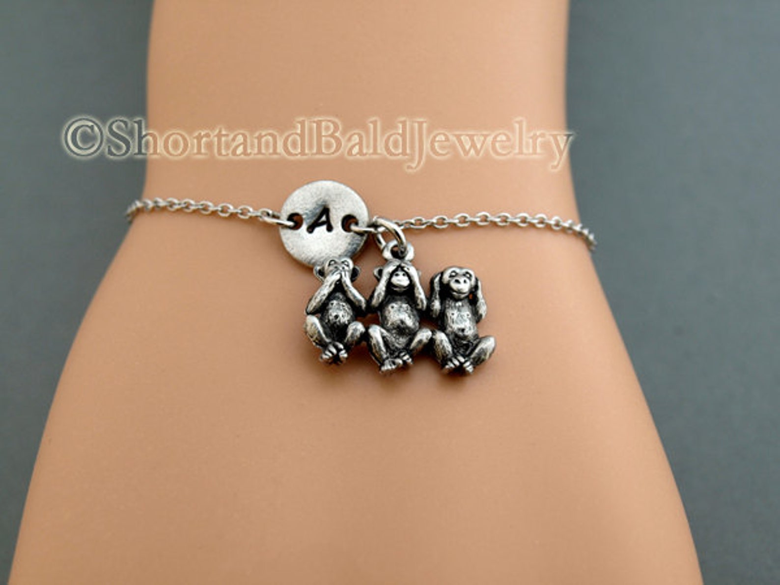 Three Monkeys Bracelet Three Wise Monkeys See No Evil Hear - Etsy