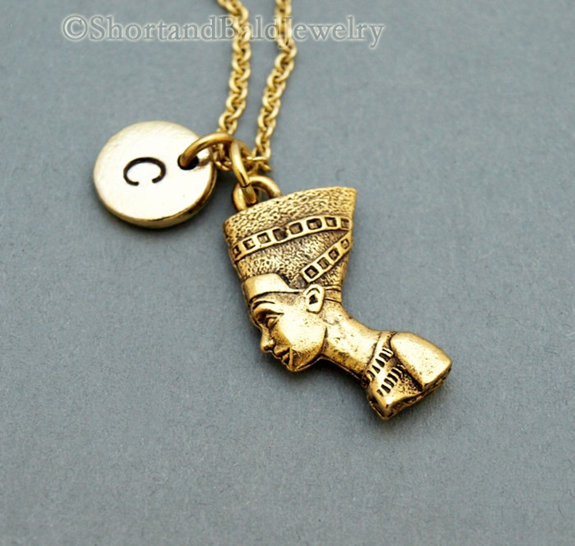 Nefertiti Necklace, Great Royal Wife Pharaoh Akhenaten, Antique Gold ...