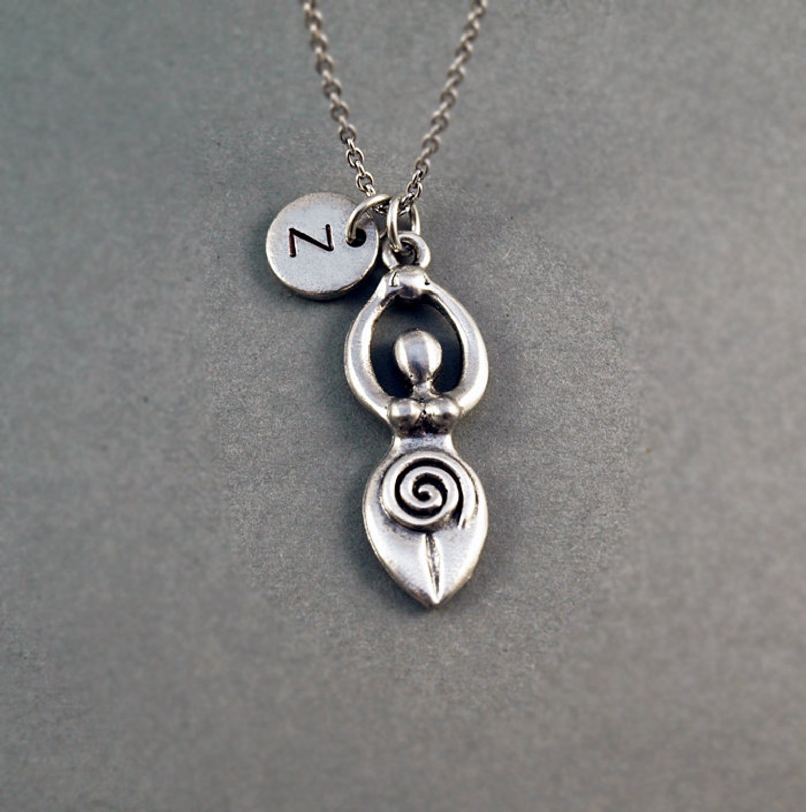 Goddess Fertility Necklace Love Goddess Initial Necklace - Etsy
