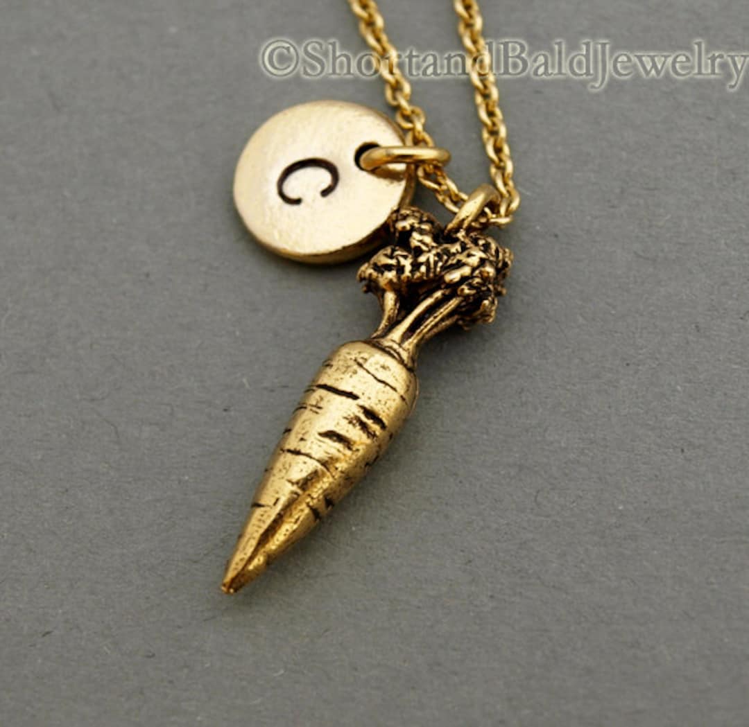 Carrot 3D Charm Necklace, Vegetable Charm, Garden Charm, Gold Carrot ...
