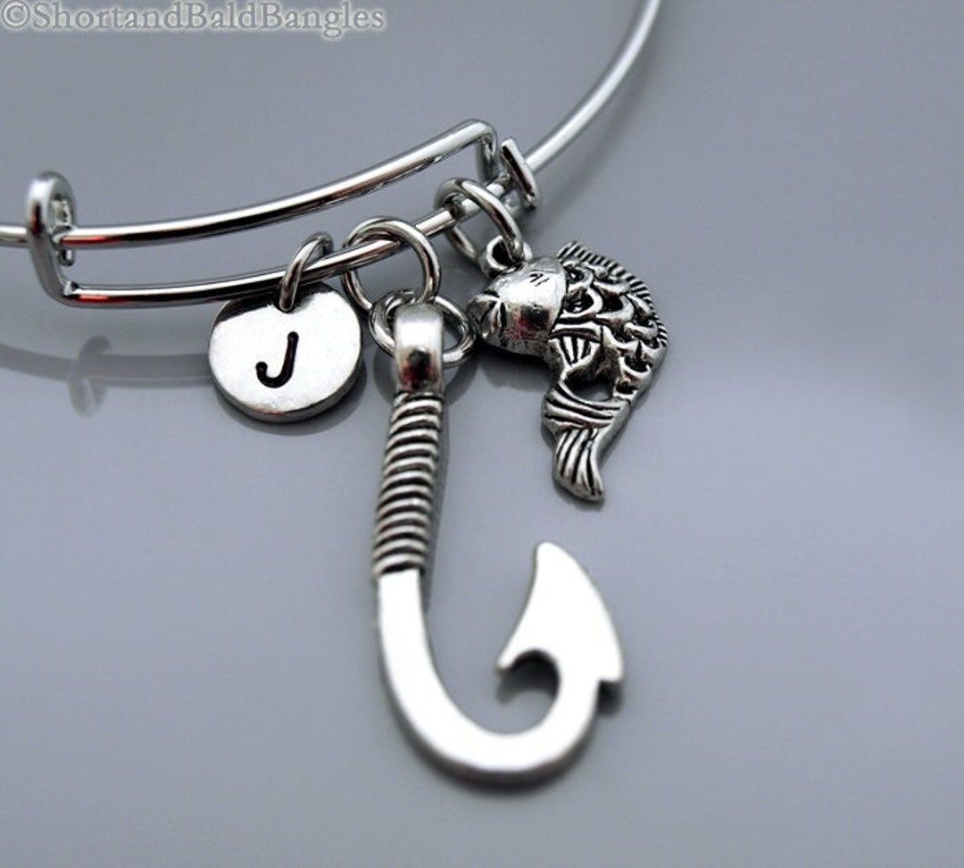 Fisch haken Armband, Fisch haken Armreif, Fisch und Fisch haken, Fisch ...