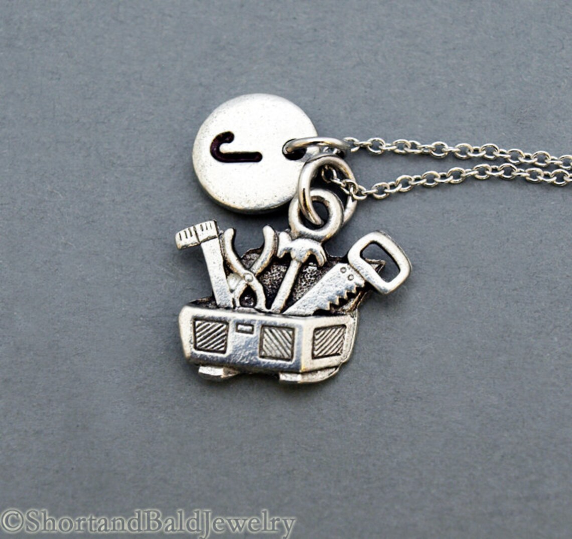 Toolbox Necklace Tool Charm Tool Box Antique Silver | Etsy