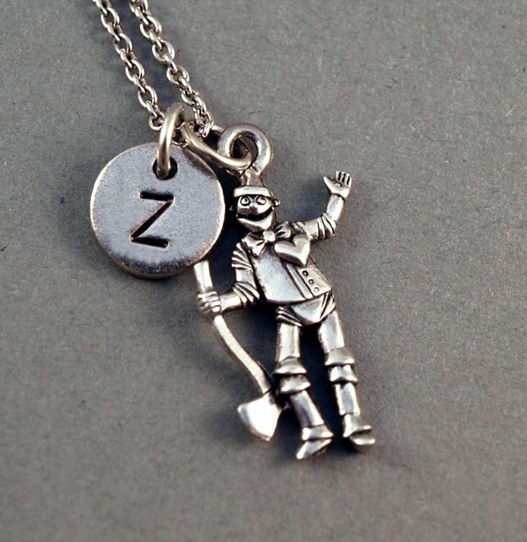 Tin Man Necklace, Tinman, Wizard of OZ, Tin Woodman, Initial Necklace ...