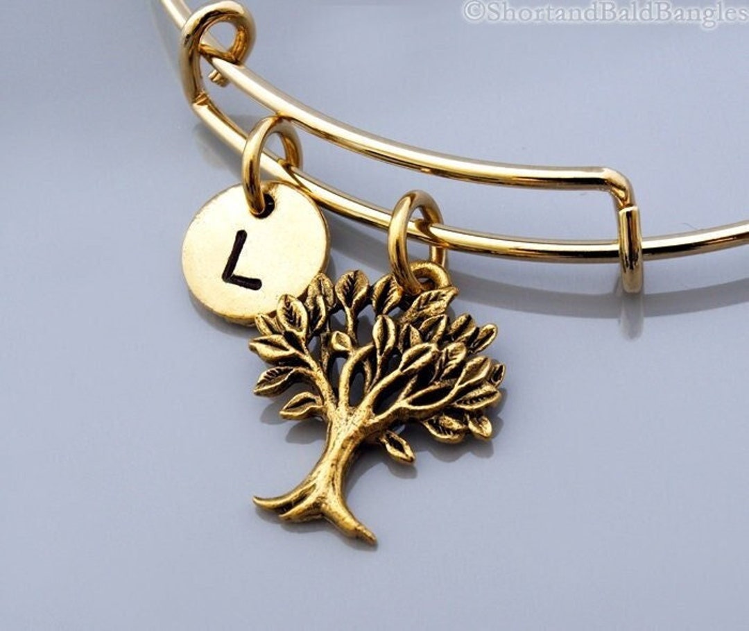 Tree of Life Bangle, Family Tree Bracelet, Tree of Life, Gold Family ...