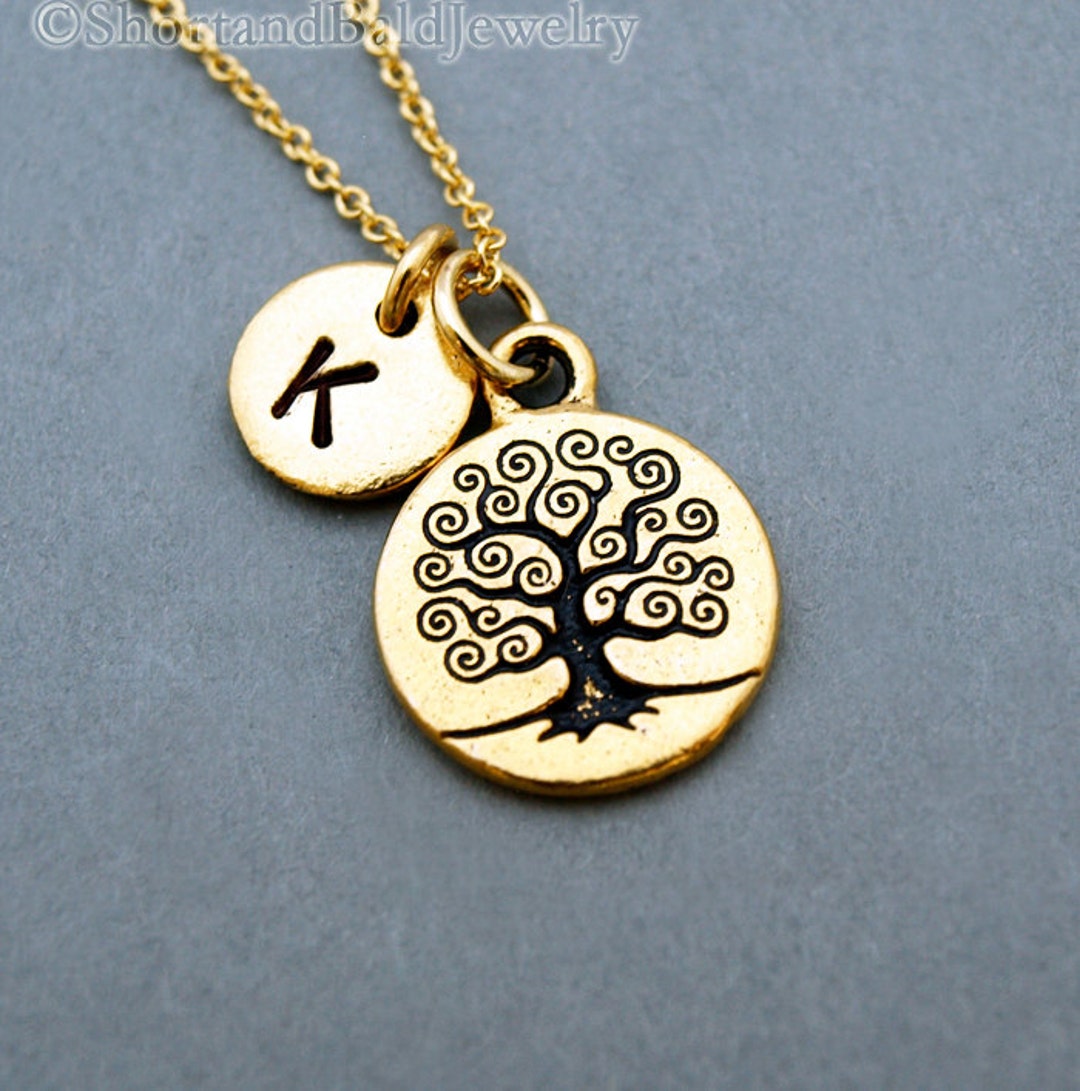 Family Tree Charm Necklace, Tree of Life, Gold Family Tree, Gold Tree ...