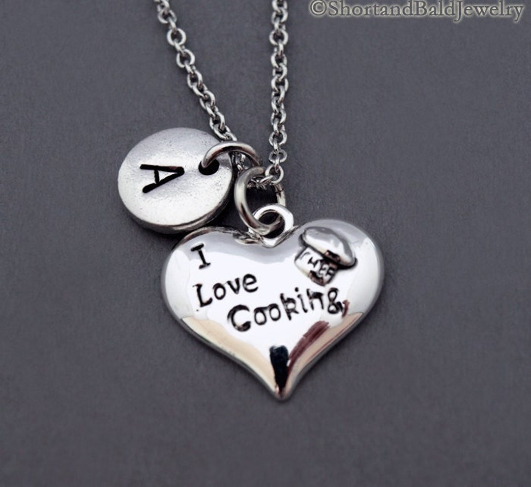 I Love Cooking Necklace, Chef Hat, Cook's Hat, Cook Hat, Cooking Charm ...