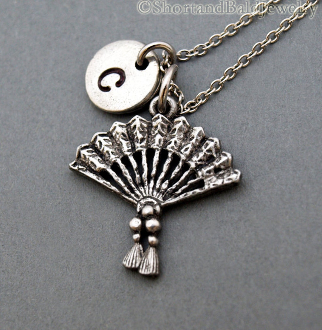 Fan Necklace, Asian Fan Necklace, Hand Held Fan Necklace, Antique ...